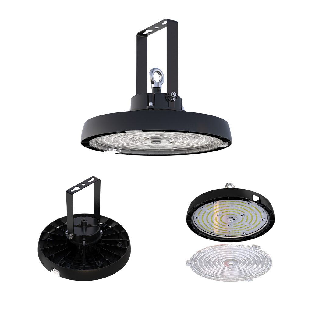 240W/200W/180W Raptor All-in-One Adjustable Lens UFO IP65 Highbay - PioLED Lighting
